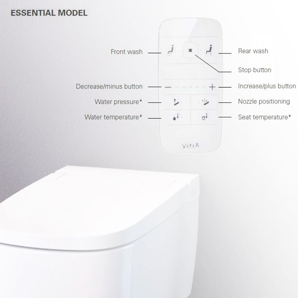 Vitra V-Care Essential Wall Hung Smart Shower Toilet