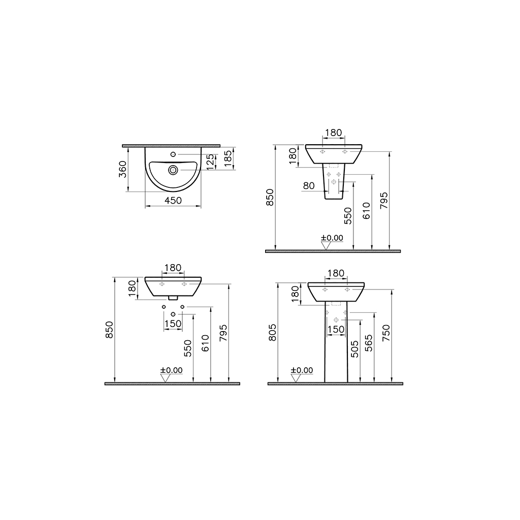 VitrA Integra Round Basin - 450MM x 360MM