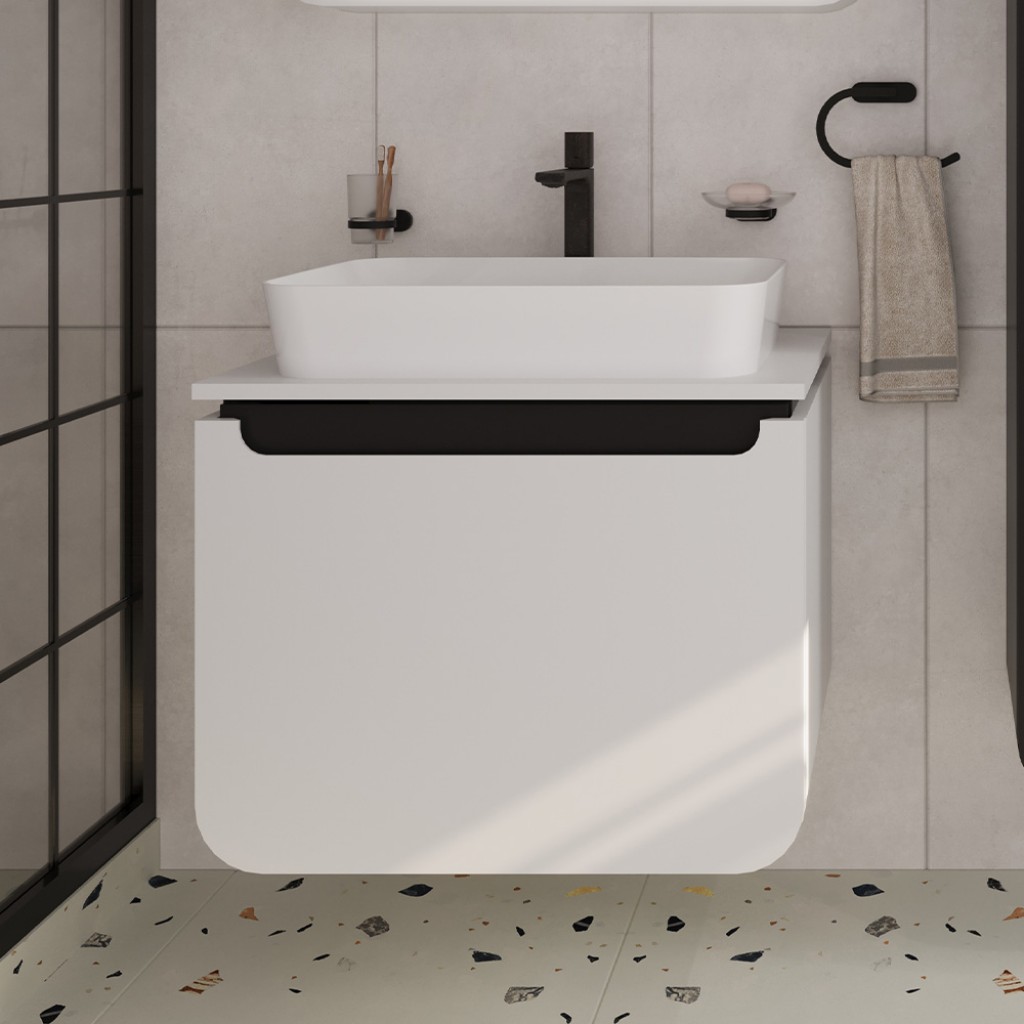 Creavit Pion Plus Double Drawer Wall Hung Vanity Unit & Basin - 700MM ...