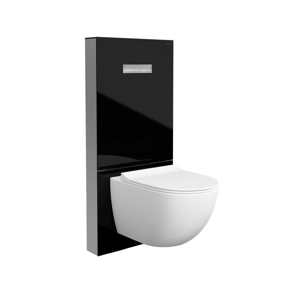VitrA Vitrus Glass Concealed Cistern - 3/6 Litre Wall Hung Toilet Frame ...