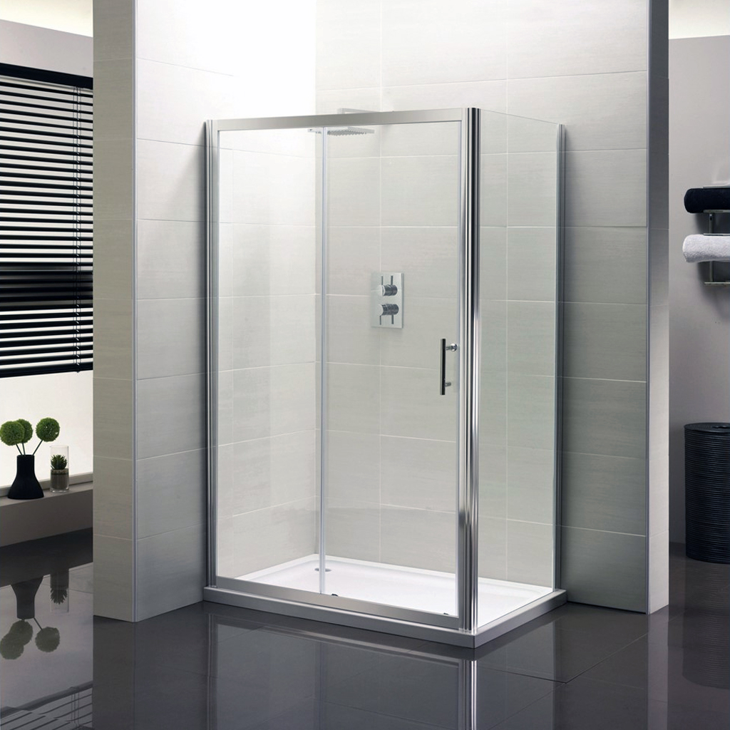 Artesan Hapi6 Chrome Sliding Shower Door - 1200MM x 1900MM