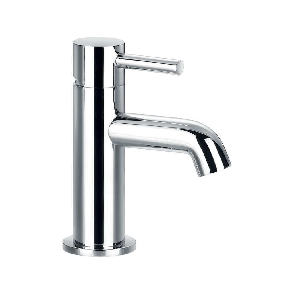 Flova Levo Chrome Round 142MM Mono Basin Mixer Tap + Clicker Waste