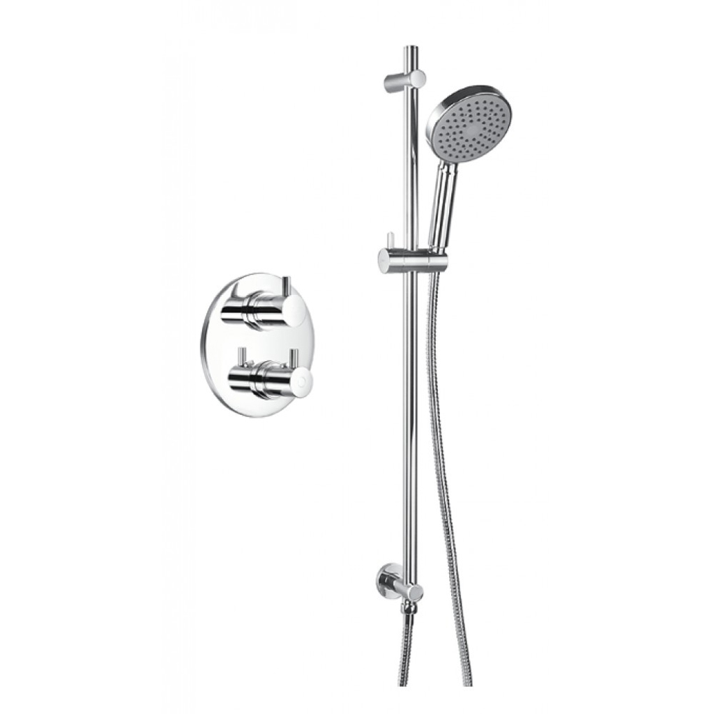Flova Levo Chrome Round Concealed Thermostatic 1 Outlet Shower Valve ...