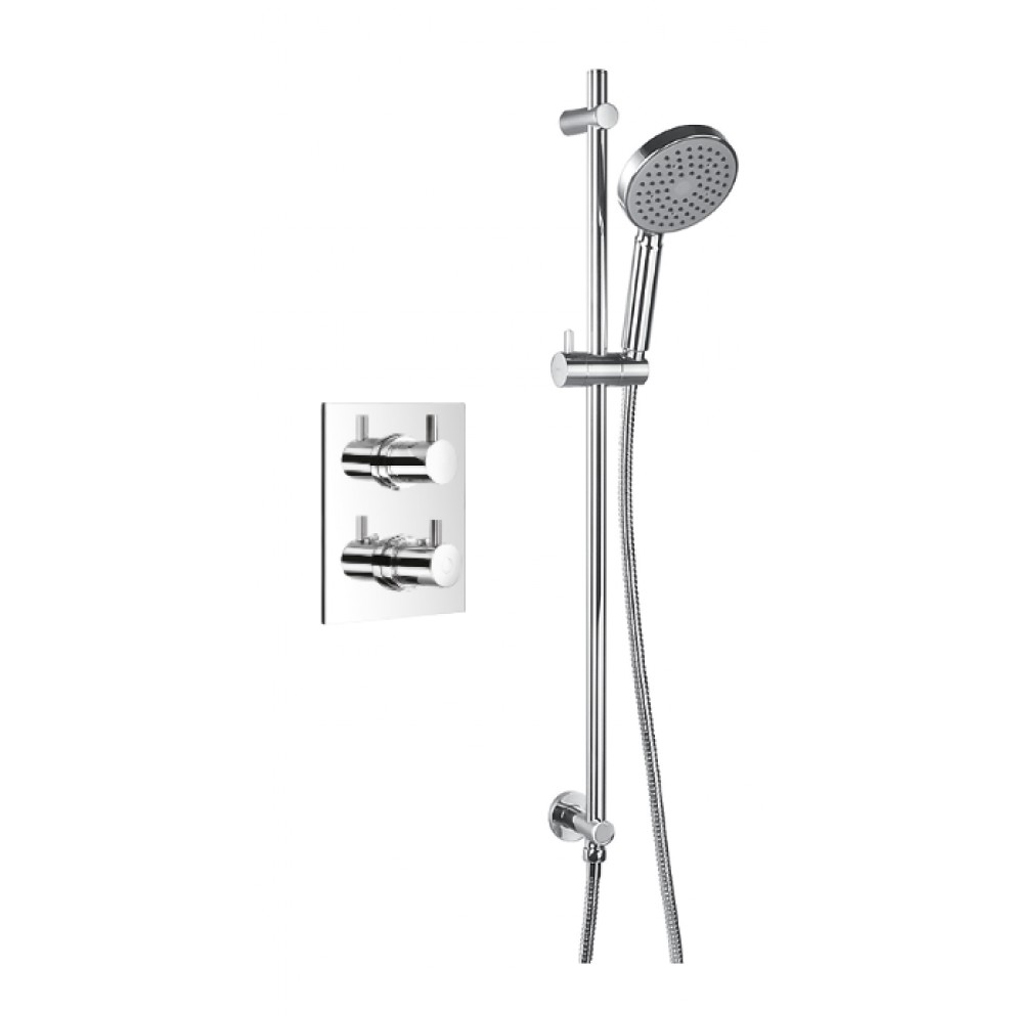 Flova Levo Chrome Square Concealed Thermostatic 1 Outlet Shower Valve ...