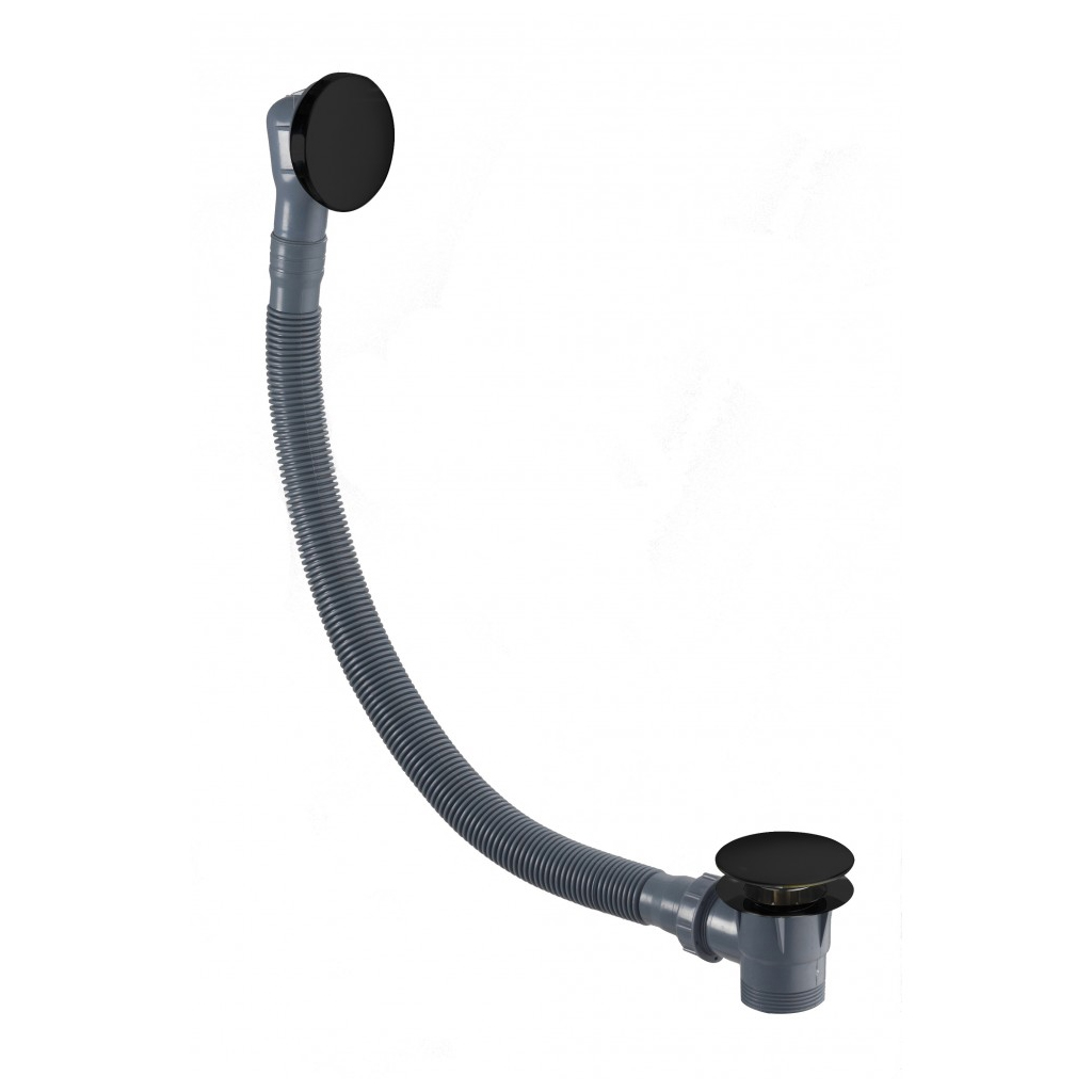 Flova Levo Matt Black Bath Clicker Waste + Overflow Filler