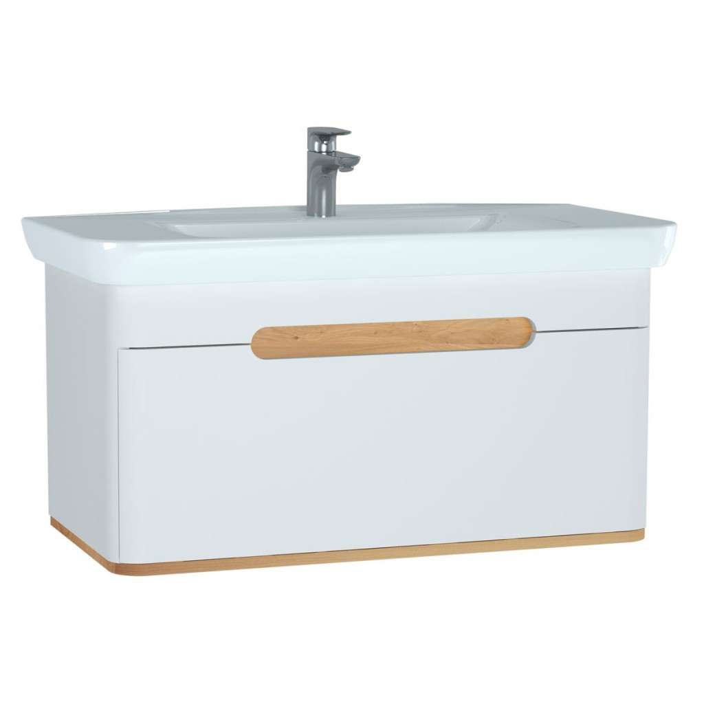 Vitra Sento Vanity Unit & Basin 1 Drawer - 1000MM Matt White