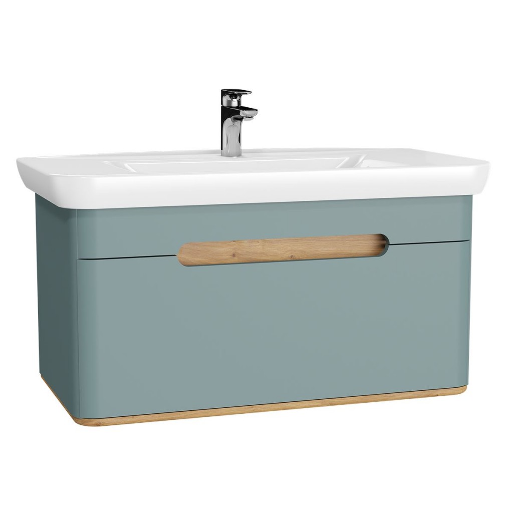 Vitra Sento Vanity Unit & Basin 1 Drawer - 1000MM Matt Fjord Green
