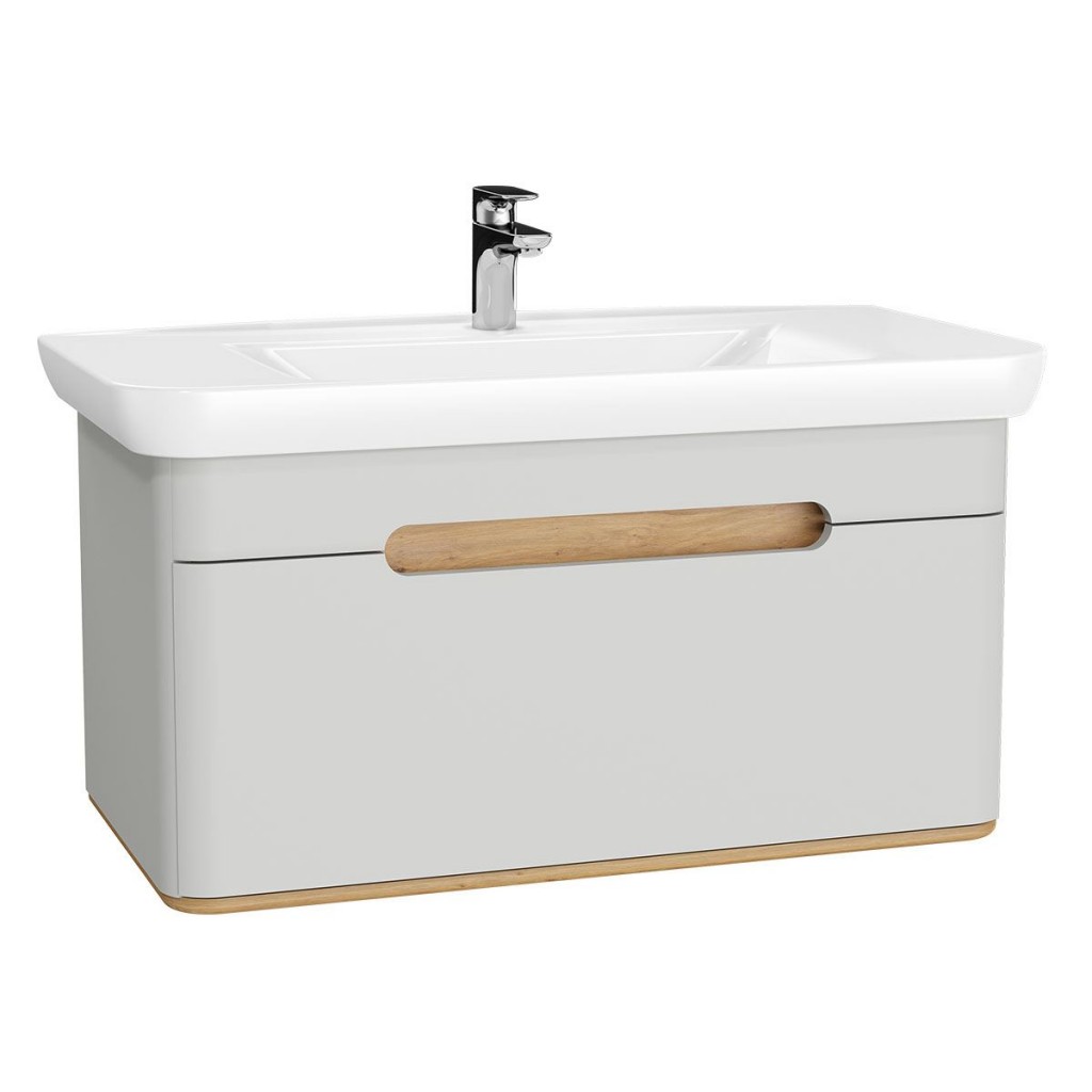 Vitra Sento Vanity Unit & Basin 1 Drawer - 1000MM Matt Light Grey